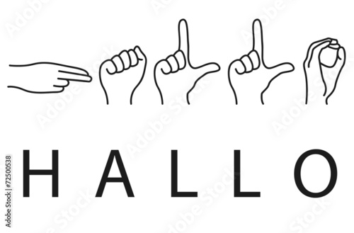 "Fingeralphabet "Hallo"" Stock image and royalty-free vector files on ...