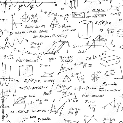 "Math. Seamless pattern with trigonometry formulas." Stock image and ...