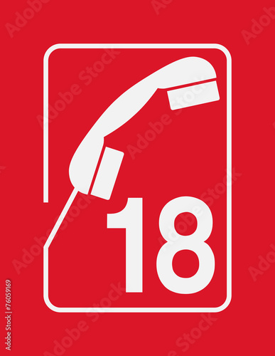"18 - Numéro d'appel d'urgence des Pompiers" fichier vectoriel libre de ...