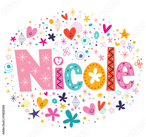 "Nicole female name design decorative lettering type" Stock image and ...