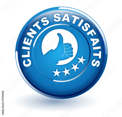 "clients satisfaits sur bouton bleu" Stock image and royalty-free ...