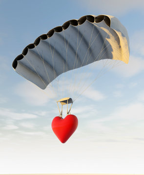 Parachutes Clipart Heart