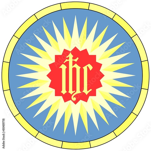 "IHC monogram of the Holy Name (Christian Symbol), emblem" Stock image ...