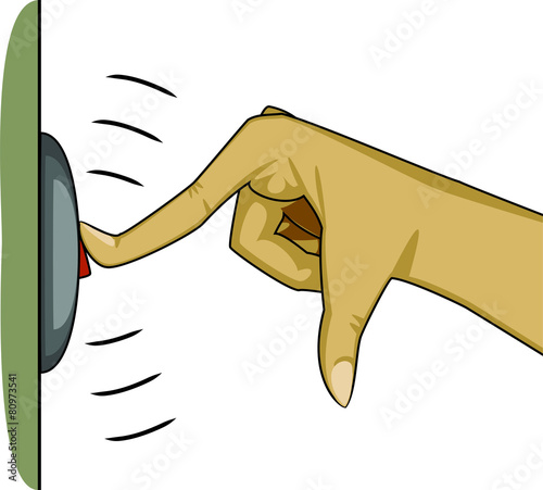 "Finger pressing a button to ring the bell" Stock image and royalty ...