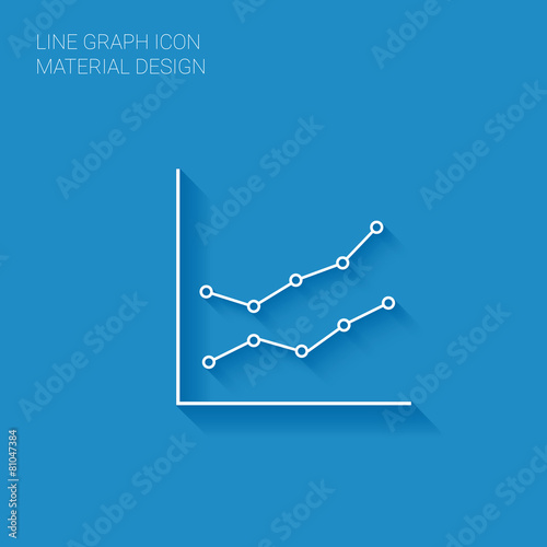 "Line graph chart infographic element in modern flat design with" Stock ...