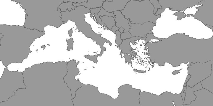 Blank Mediterranean Sea Map