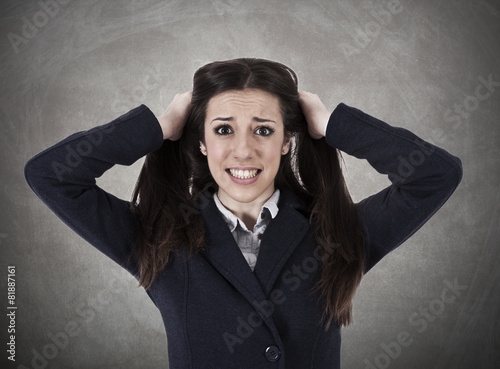 "business woman with expression of panic" Fotos de archivo e imágenes ...