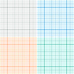 Sewing fabric with A set of graph paper in four colors. Plotting paper ...