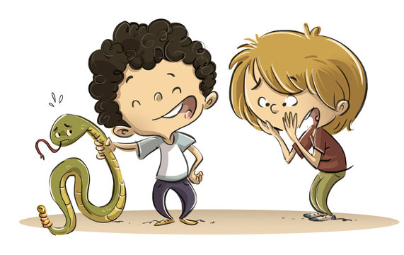 snake eats boy animation