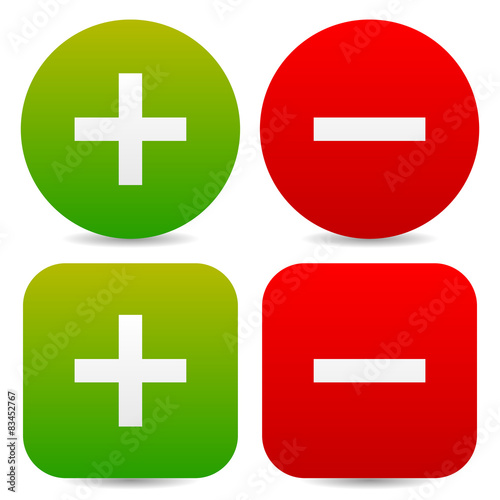 "Plus and minus signs, symbols, vector eps 10" Stock image and royalty ...