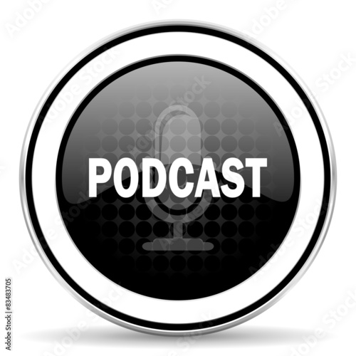 "podcast icon, black chrome button" Stock photo and royalty-free images ...