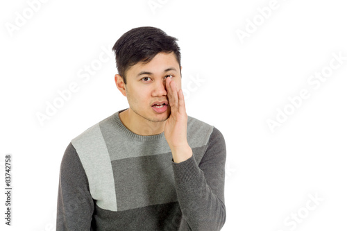 "Model isolated talking shouting voice" Stock photo and royalty-free ...