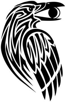 Tribal Raven Drawing