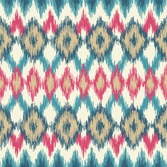 Sewing fabric with Vector seamless ikat ethnic pattern - CottonBee