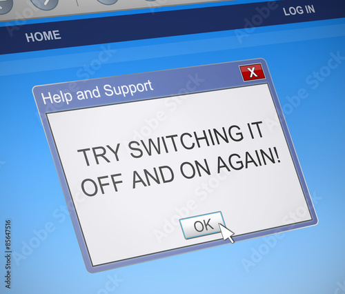 "Switch it off and on again." Stock photo and royalty-free images on ...