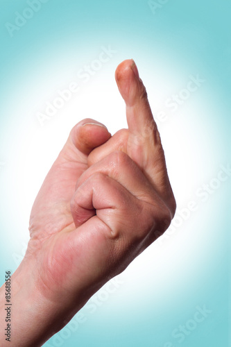 "Stinkefinger zeigen ist eine beleidigende Geste" photo libre de droits ...