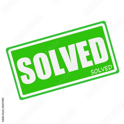 "SOLVED white stamp text on green" Stock photo and royalty-free images ...
