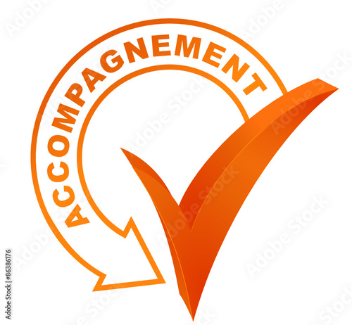 Accompagnement Sur Symbole Validé Orange Fichier Vectoriel Libre De