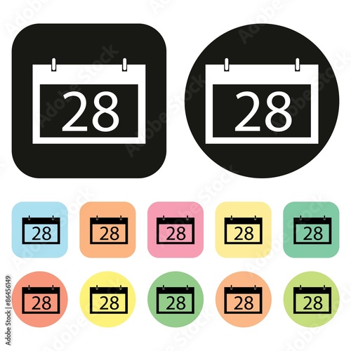 "Calendar icon. 28 days. Date and Time. Vector" Stock photo and royalty ...
