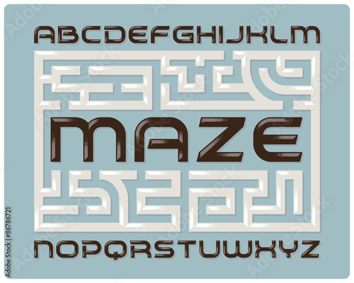 "Vintage maze style font" Stock image and royalty-free vector files on ...