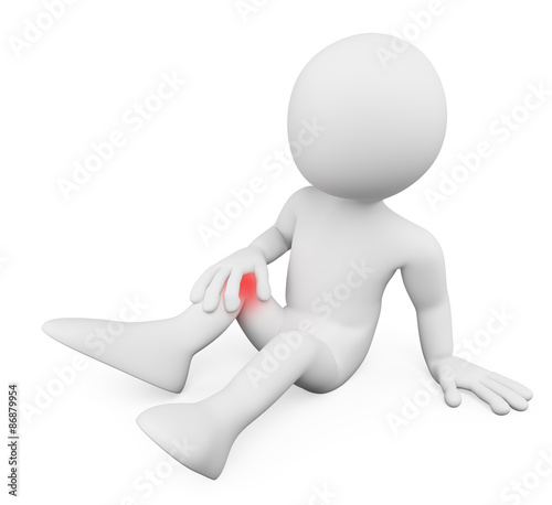"3D white people. Man with knee pain" photo libre de droits sur la ...