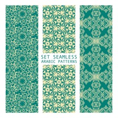 Sewing fabric with Set of Arabic seamless patterns, vector - CottonBee