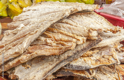 "poisson séché et salé au marché de Victoria, Seychelles " photo libre ...