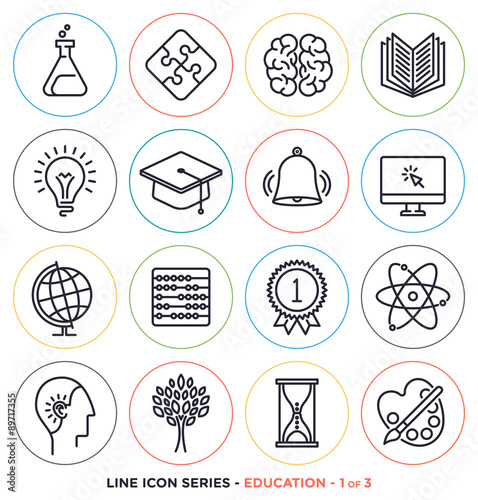 "Education & learning line icons set. Vector collection of teaching ...