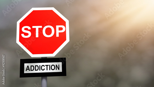 "Stop addiction problem sign. Prevention and cure addiction problem ...