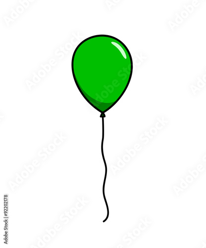 "Green Balloon, a hand drawn vector illustration of a green balloon ...