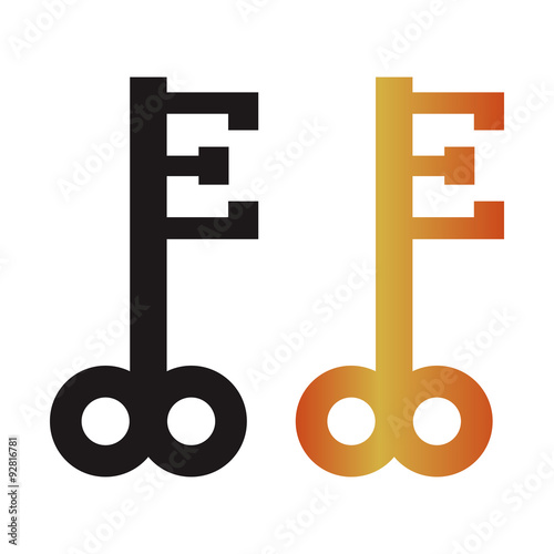 "E Key Simple Vector Icon Illustration" Stock image and royalty-free ...