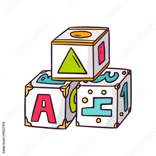 "Toy cubes isolated on white" fichier vectoriel libre de droits sur la ...