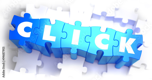 "Click - Word on Blue Puzzles." Stock photo and royalty-free images on ...