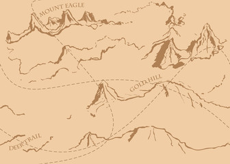 Sewing fabric with Vintage pattern with historic fable map. Seamless ...