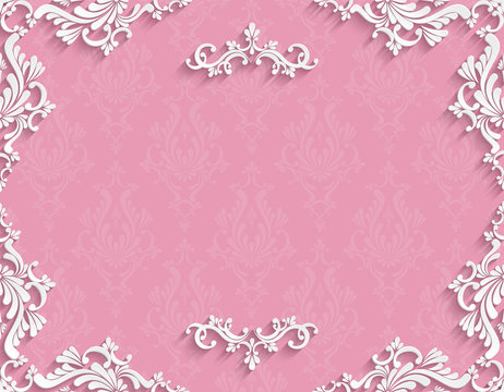 Pink Damask Border