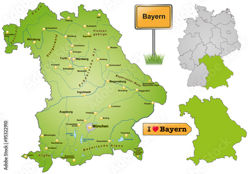 "Karte von Bayern" Stockfotos und lizenzfreie Vektoren auf Fotolia.com ...