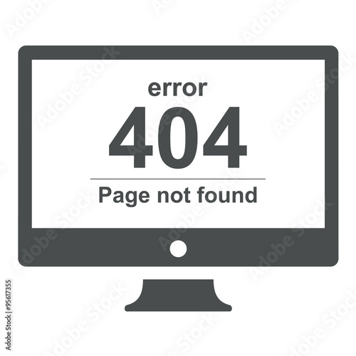 "Icono plano error 404 en pantalla ordenador gris" Stock photo and ...