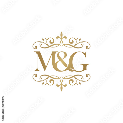 "M&G Initial logo. Ornament ampersand monogram golden logo" Imagens e ...