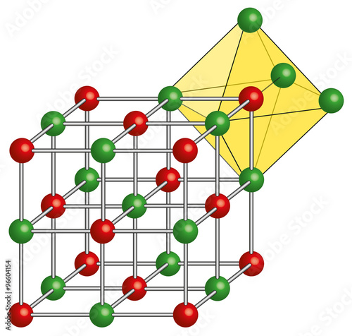 "NaCl Kristallgitter - kubisch flächenzentriert" Imágenes de archivo y ...