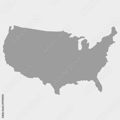 "Map of the USA in gray on a white background" Stock image and royalty ...