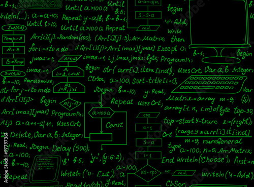"Programming technical vector seamless pattern with programming code ...