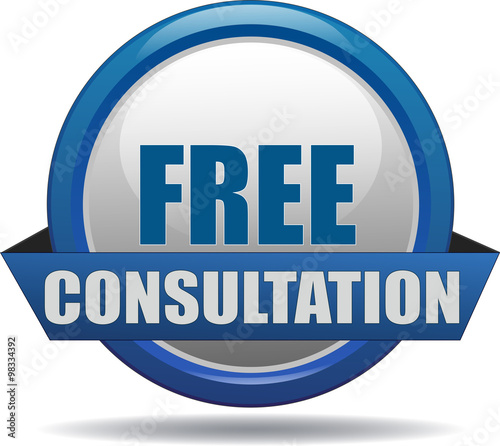 "FREE CONSULTATION / realistic modern glossy 3D eps vector sign / icon ...