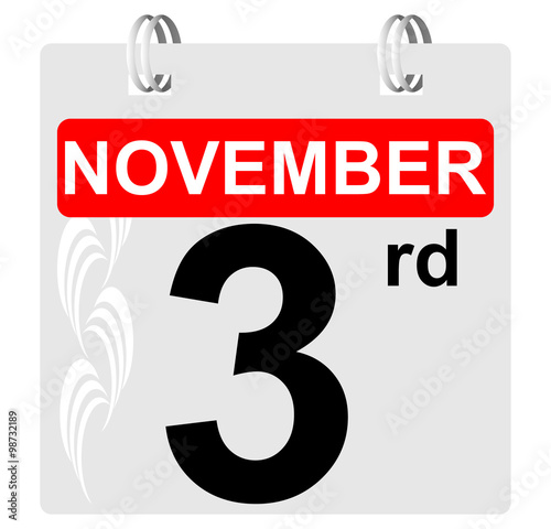 "3rd november calendar with ornament" Stock image and royalty-free ...