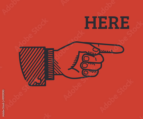 "Human finger with sign here" Stock image and royalty-free vector files ...