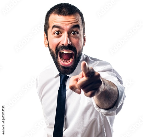 "Businessman pointing to the front" Stock photo and royalty-free images ...