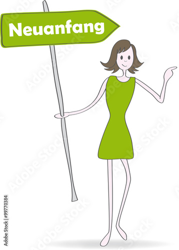 "Frau mit Schild Neuanfang" Stockfotos und lizenzfreie Vektoren auf ...