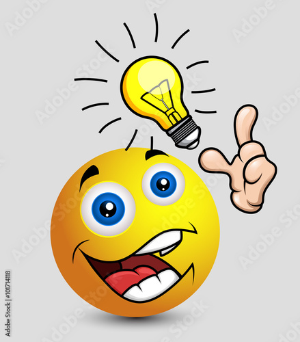 "Happy Smiley Got an Idea Vector Illustration" Stock image and royalty ...