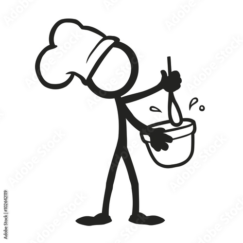 "Stick Figure Cooking Chef Mixing" Stock image and royalty-free vector ...
