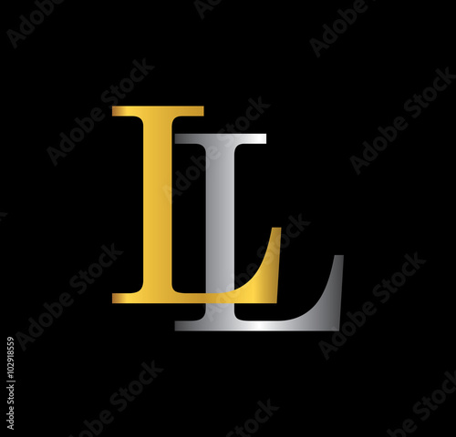"LL initial letter with gold and silver" Stock image and royalty-free ...