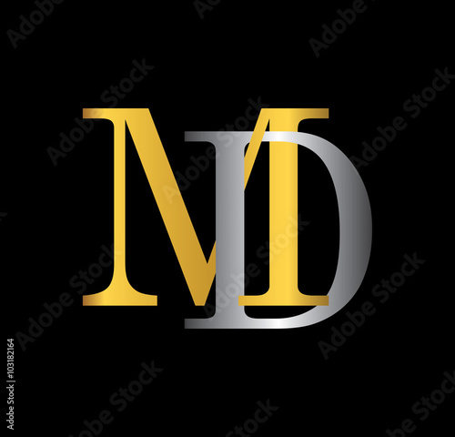 "MD initial letter with gold and silver" Stock image and royalty-free ...